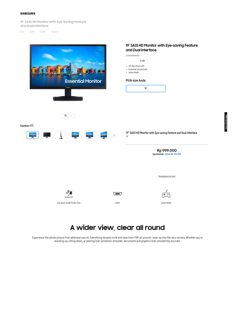 Monitor 19 - Samsung Sa33 | PDF | Computer Monitor | Hdmi
