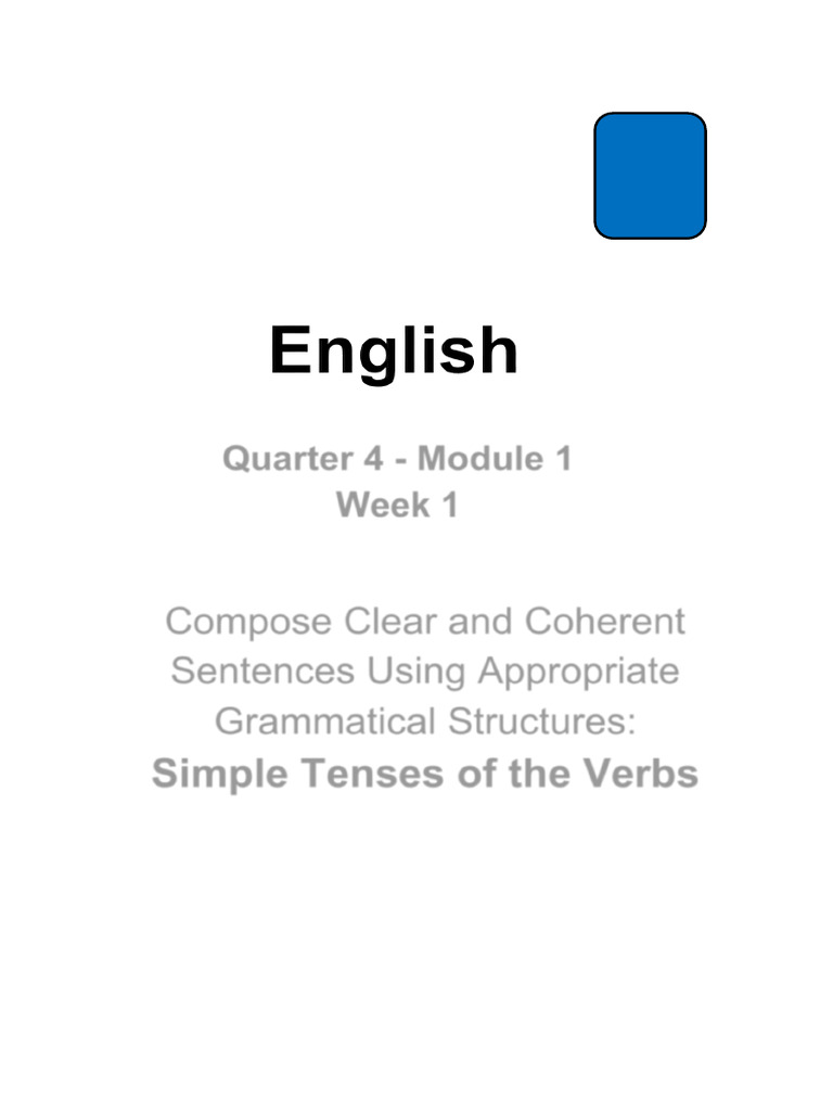 English 6 - q4 - Module 1 - Perfect Tenses of The Verbs (Revised) | PDF ...