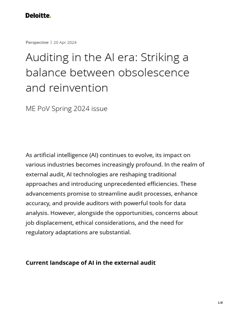 AI Transformation in External Audits | PDF | Artificial Intelligence ...
