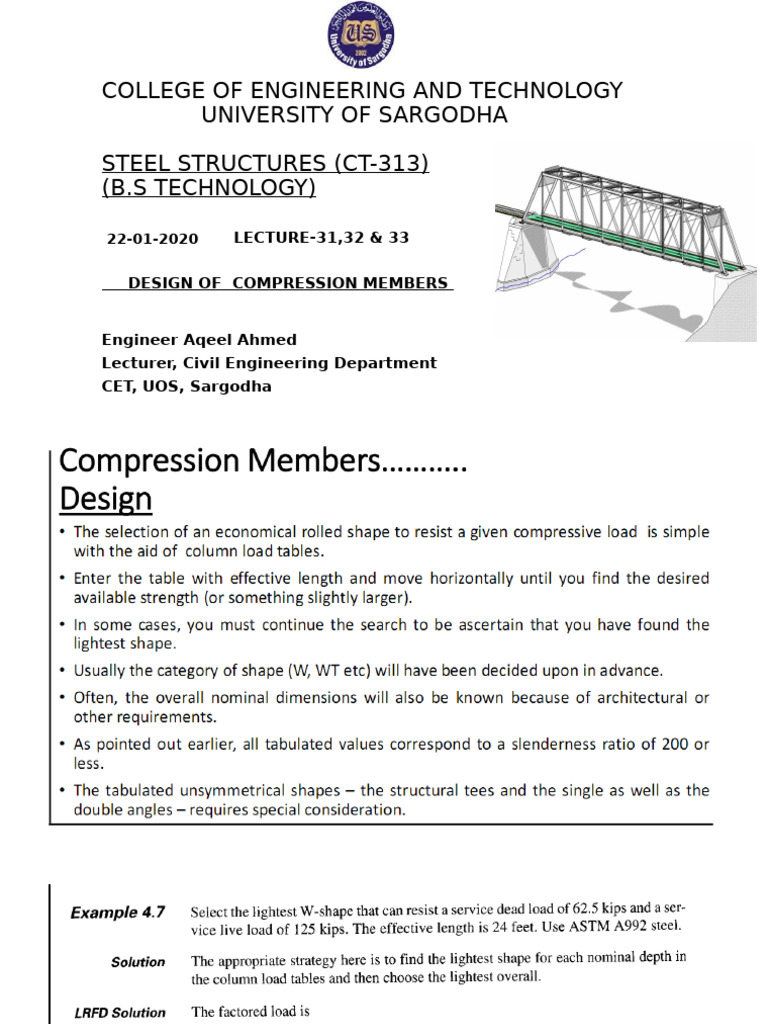 Design of Compression Members in Steel | PDF