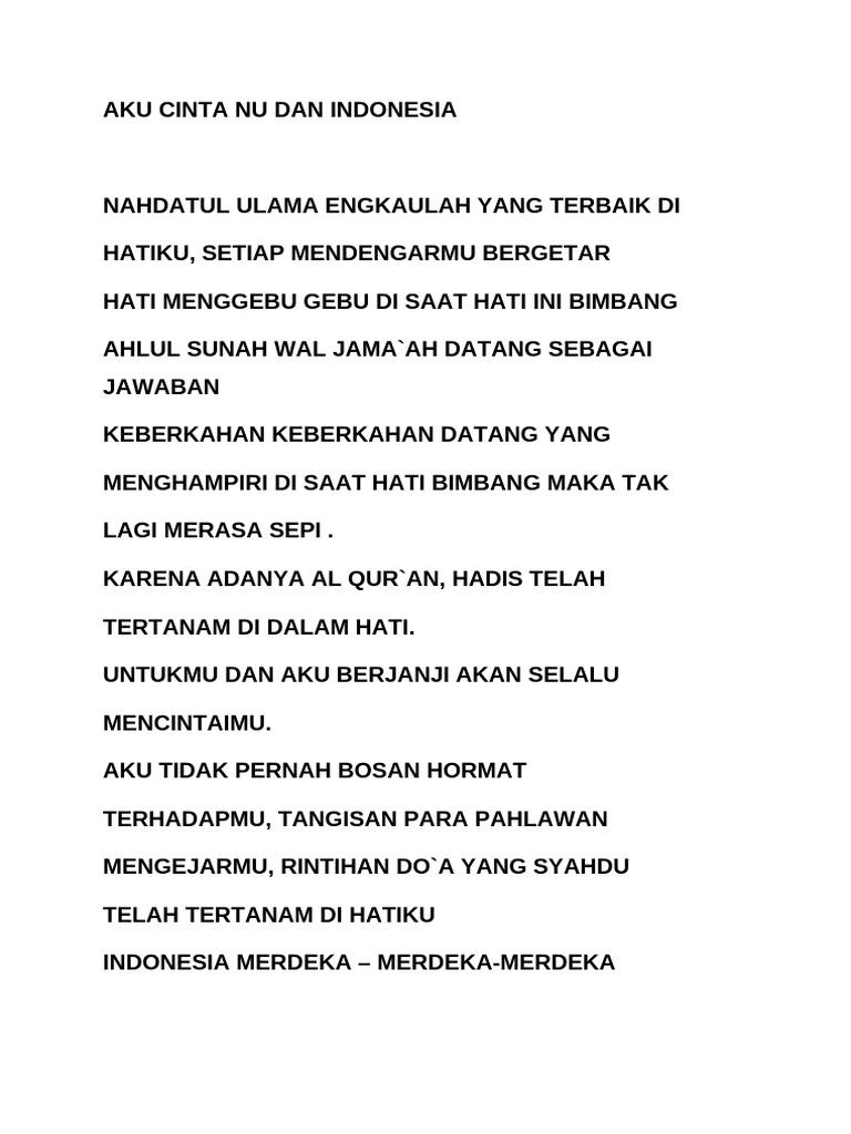 Aku Cinta Nu Dan Indonesia | PDF