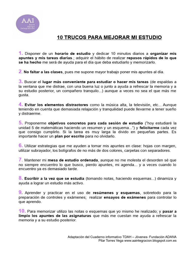 Trucos Efectivos para Mejorar el Estudio | PDF
