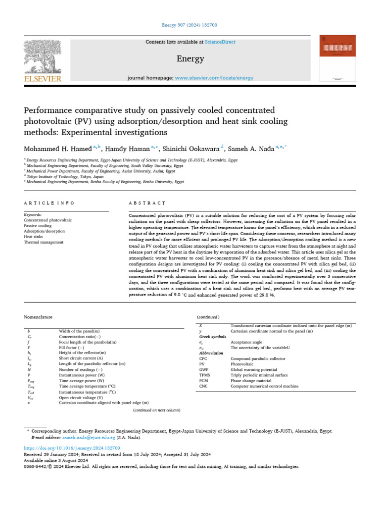 Performance comparative study on passively cooled concentrated photovoltaic (PV) using ...