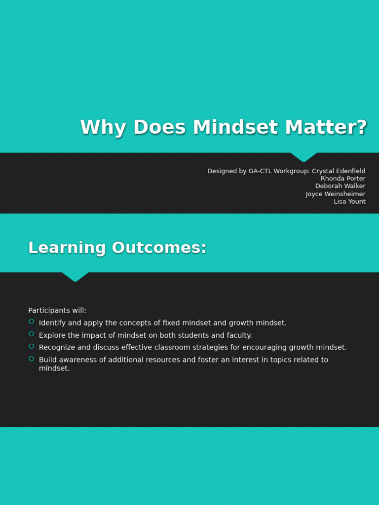 Mindset Presentation Final | PDF | Mindset | Learning