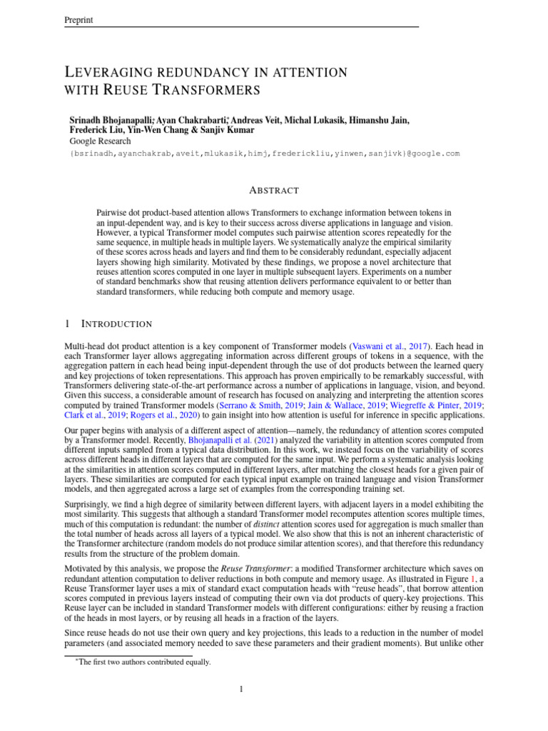 Leveraging Redundancy in Attention | PDF | Machine Learning | Artificial Intelligence