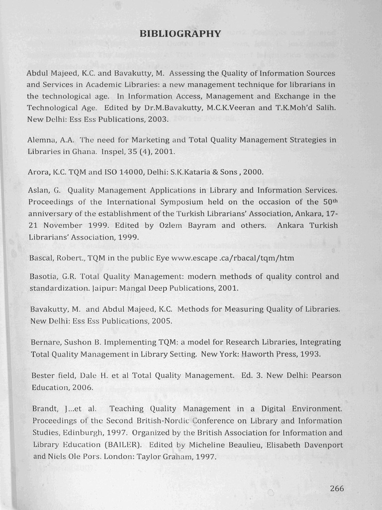 13_bibliography | PDF | Quality Management | Service Industries