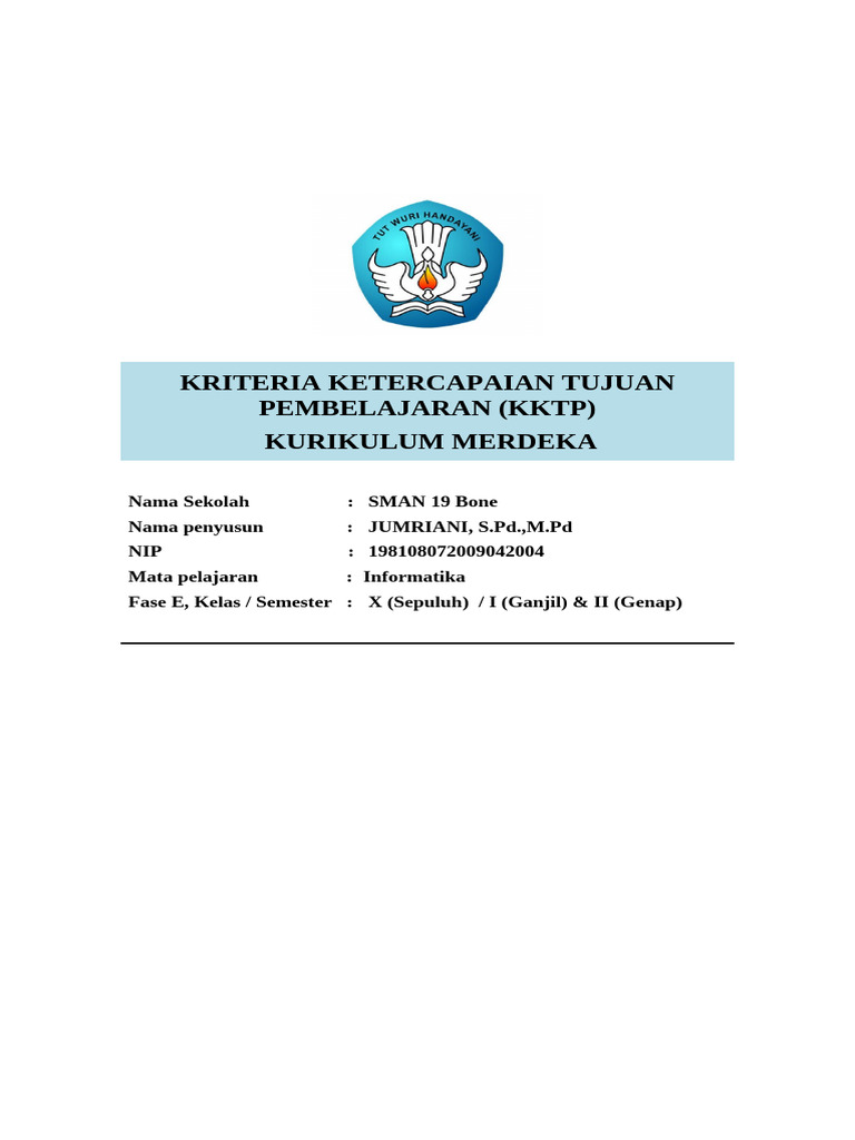 KKTP Kurikulum Merdeka | PDF