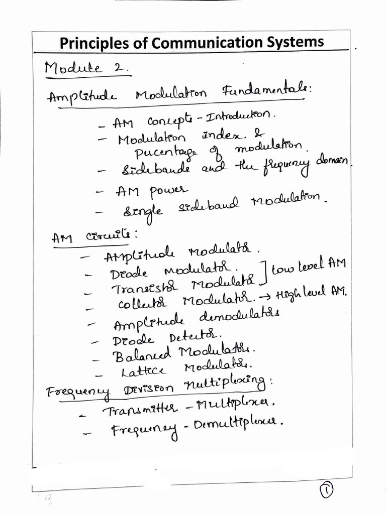 Module 2 Amplitude Modulation Fundamentals Pdf