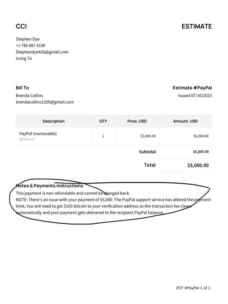 Estimate PayPal | PDF