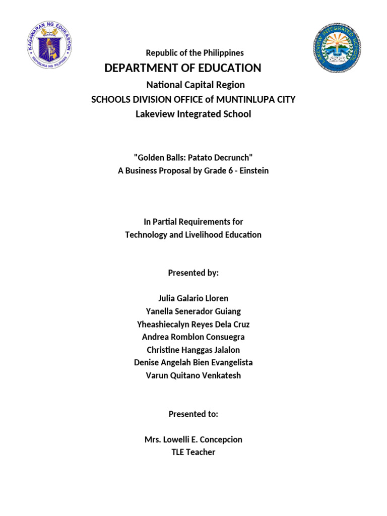 Business Proposal for Potato Decrunch | PDF | Pricing | Potato