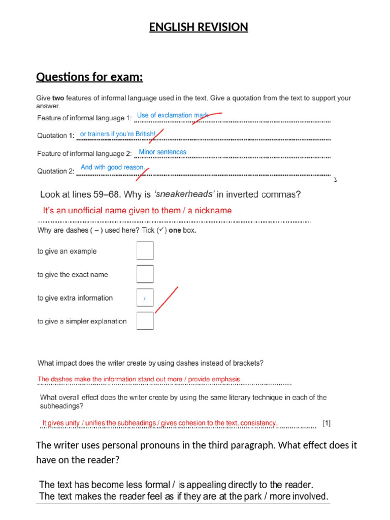 ENGLISH REVISION | PDF