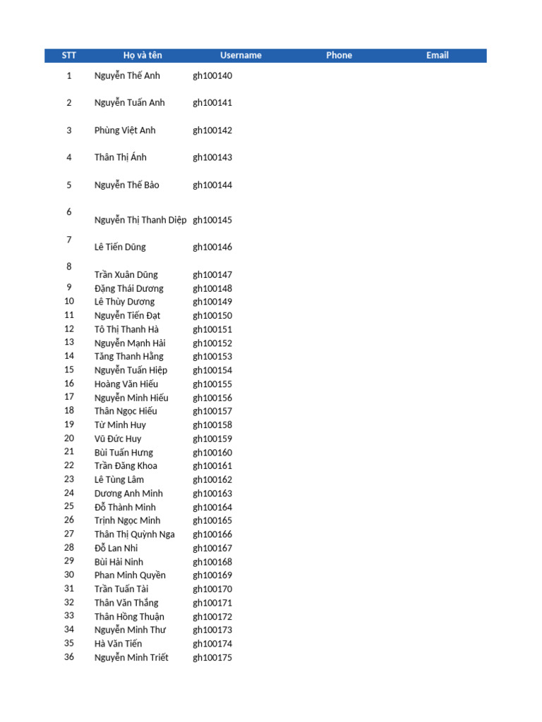 List-Student 10A4 22 11 2024 | PDF