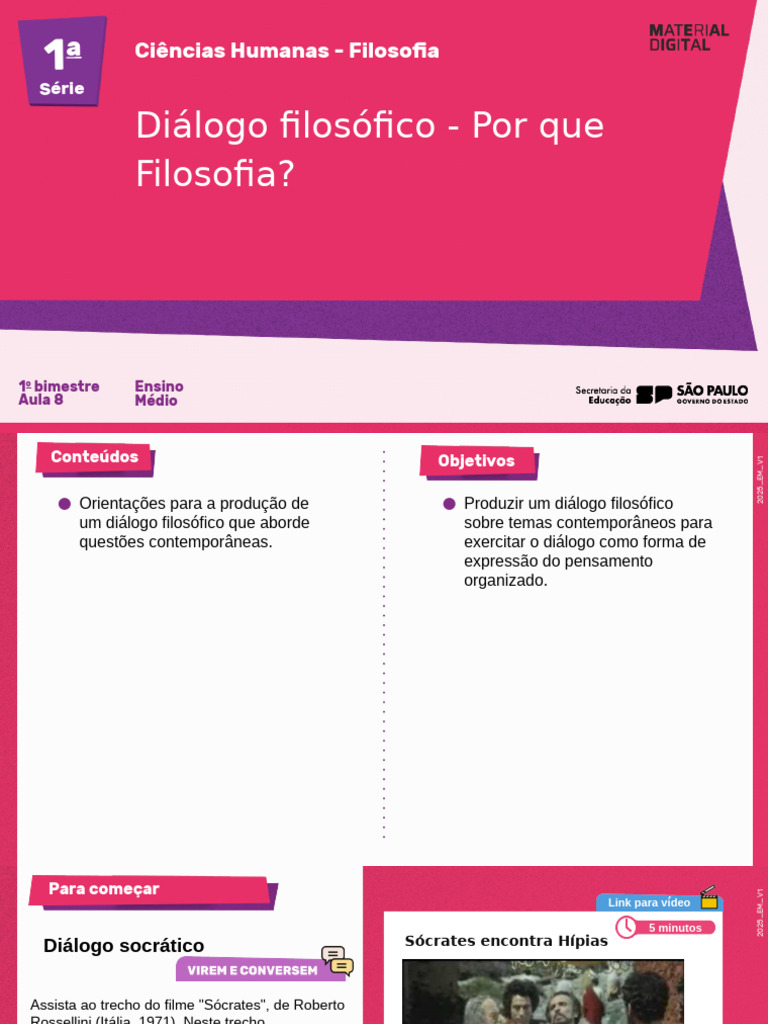 Aula 8 - Diálogo filosófico - Por que Filosofia | PDF | Sócrates ...