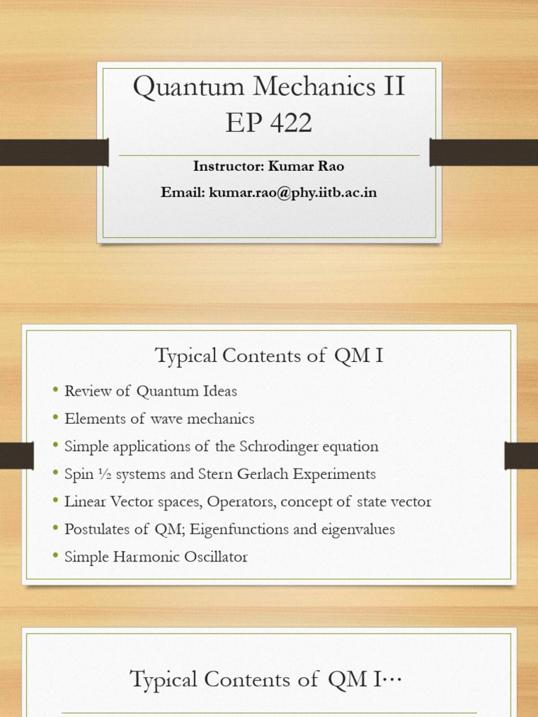 Postulates of QM and Angular Momentum Eigenvalues | PDF | Hamiltonian ...
