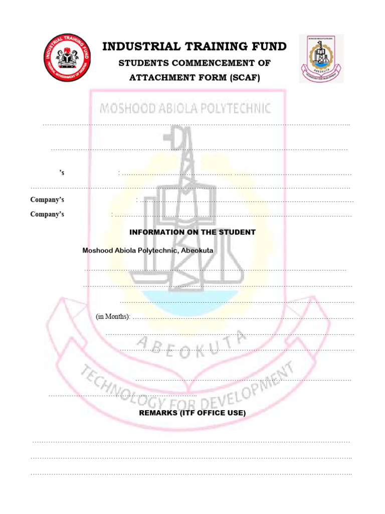 Siwes - Scaf Form Rofiat | PDF