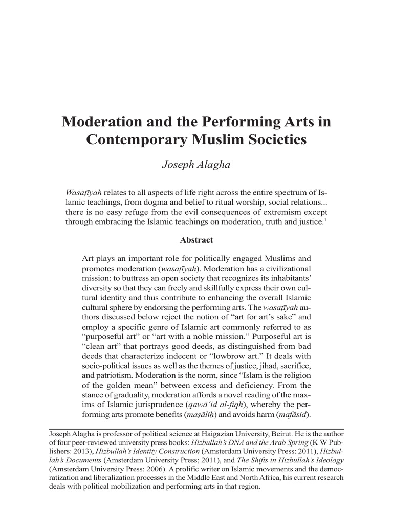 Moderation in Muslim Performing Arts | PDF | Sharia | Quran