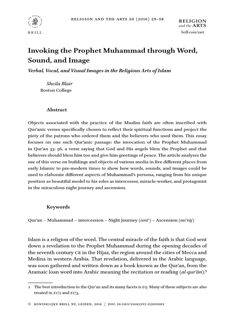 Invoking Muhammad in Islamic Art | PDF | Prophets And Messengers In ...