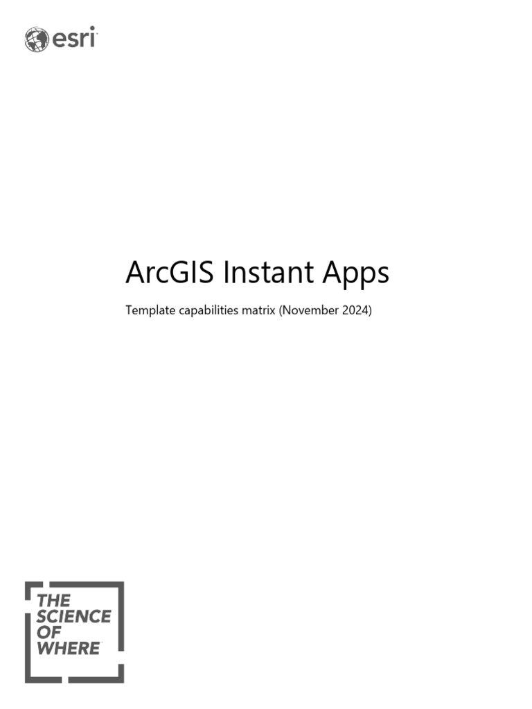 ArcGIS Instant Apps Tools Matrix | PDF | Computing | Software