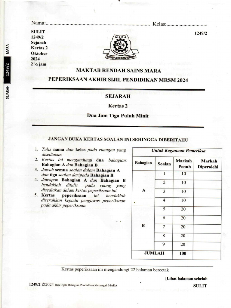 2.2024 K2 Soalan (MRSM (2) ) | PDF