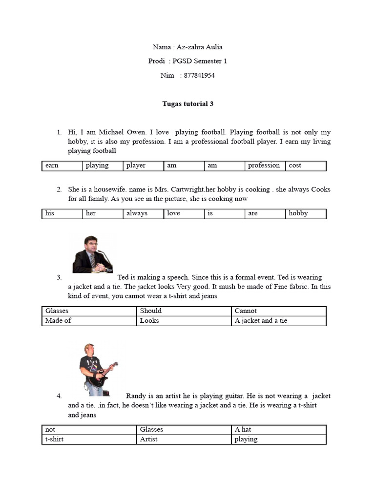 English Language Exercises and Examples | PDF | Dress Codes | Fashion
