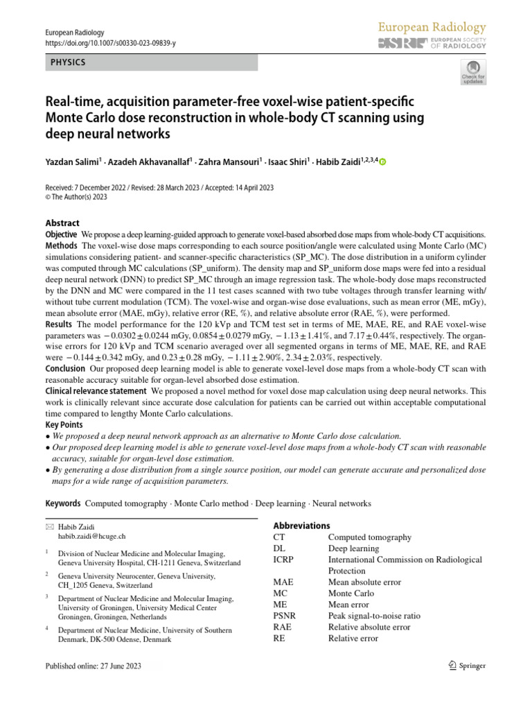 Real-Time Acquisition Parameter-Free Voxel-Wise Pa | PDF | Ct Scan | Medical Imaging