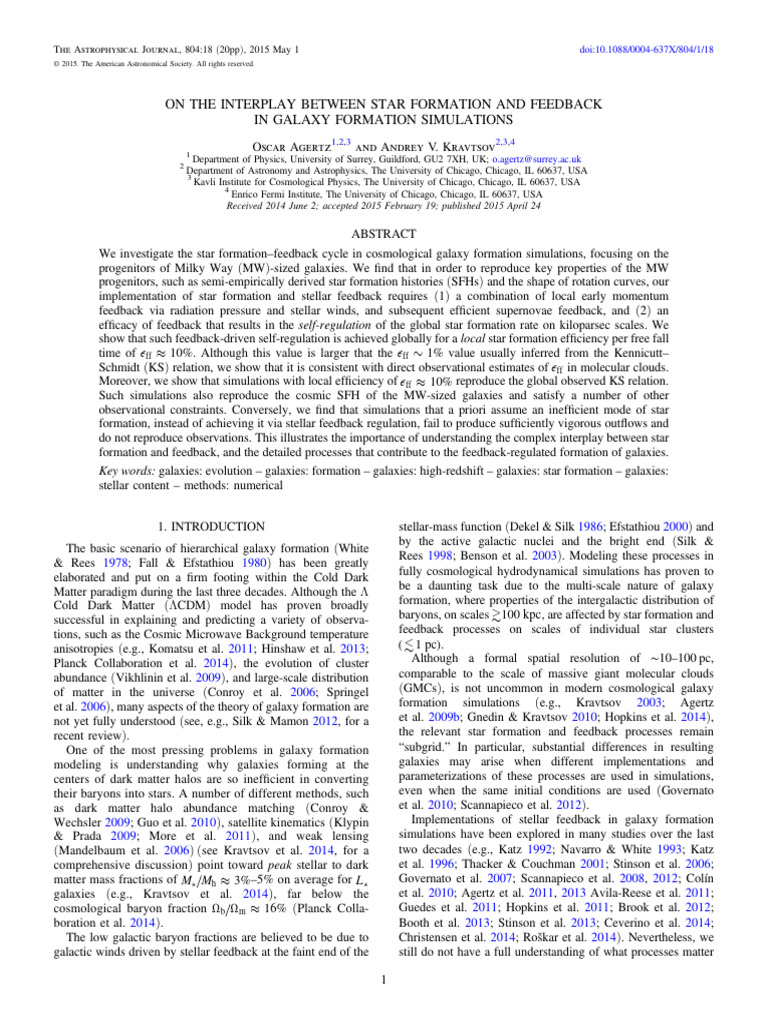 Star Formation and Feedback in Galaxies | PDF | Stars | Star Formation
