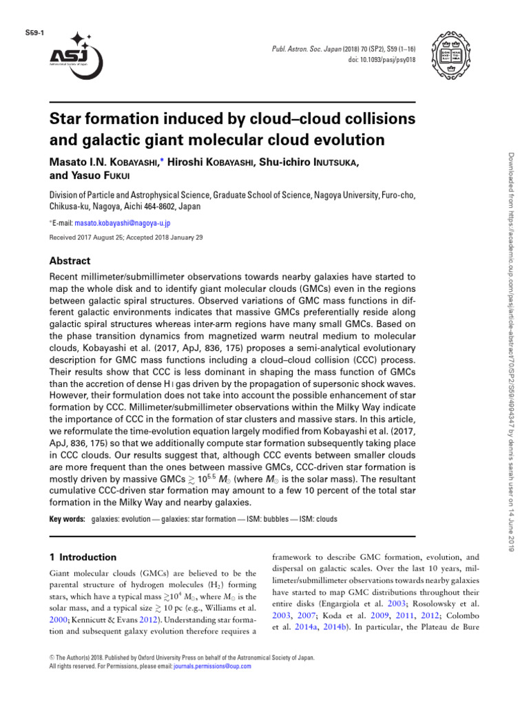 Kobayashi Et Al. - 2018 - Star Formation Induced by Cloud-Cloud ...