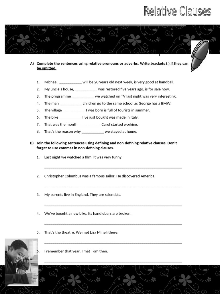 Relative Clauses Test for Students | PDF