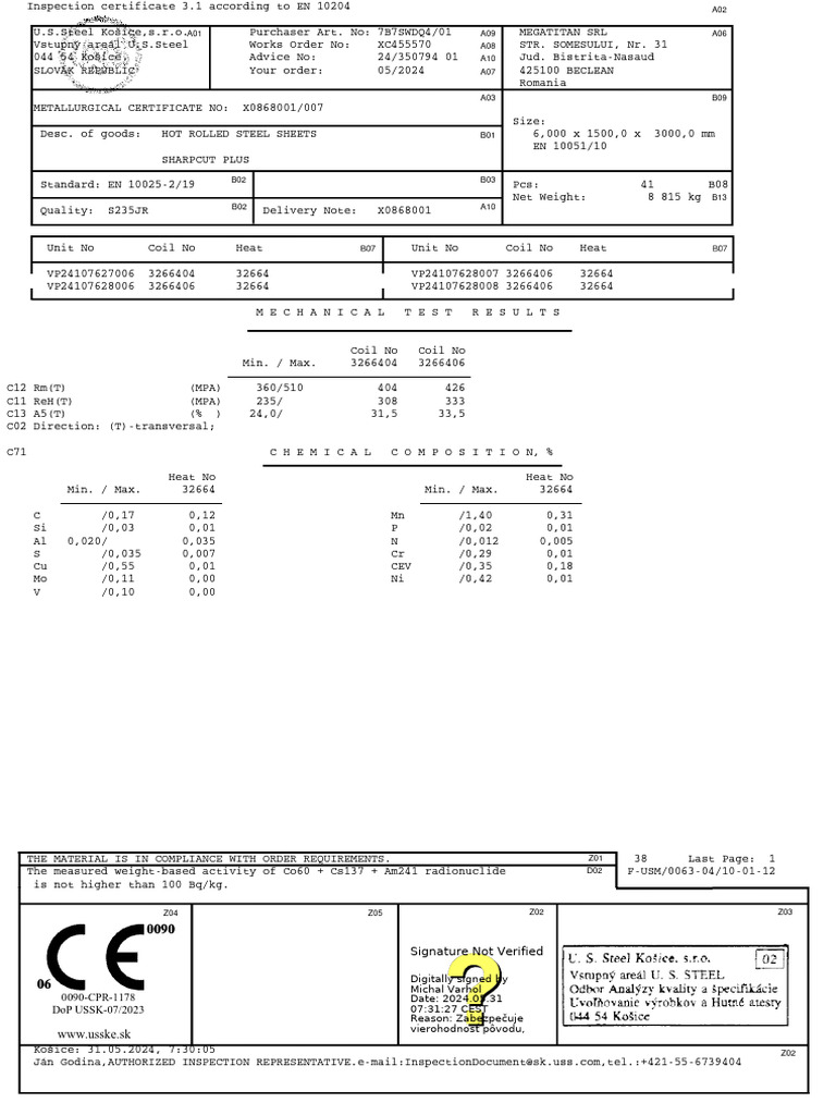 T6 S235 X0868001 - 007 USS Steel | PDF | Building Materials ...