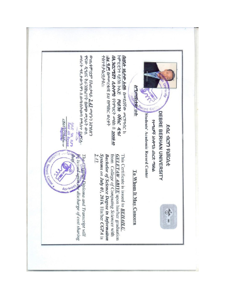 Behailu Doc - CIR | PDF