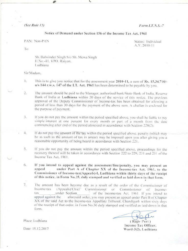 Demand Notice | PDF