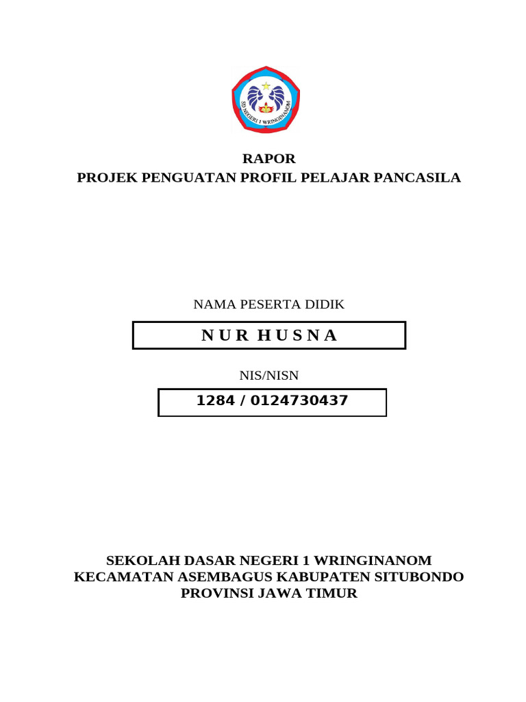 Rapor P5 - NUR HUSNA | PDF