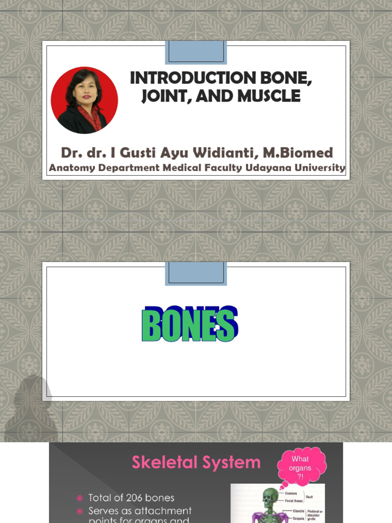 Lecture 1.02 - Introduction Bone, Joint, and Muscle | PDF