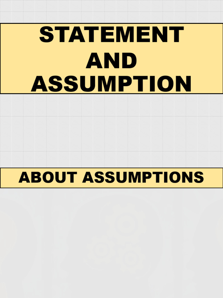 SSC STATEMENT AND ASSUMPTION & CONCLUSION | PDF | Cost Of Living | Argument