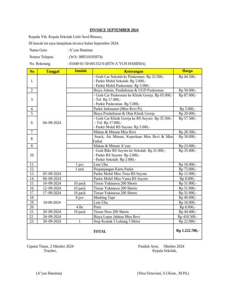 Invoice - September 2024 | PDF