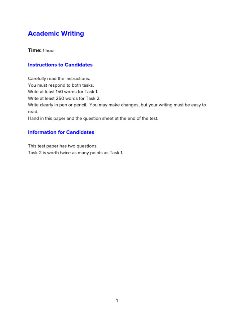 3 Writing Test(3 Pages,2 Tasks) | PDF