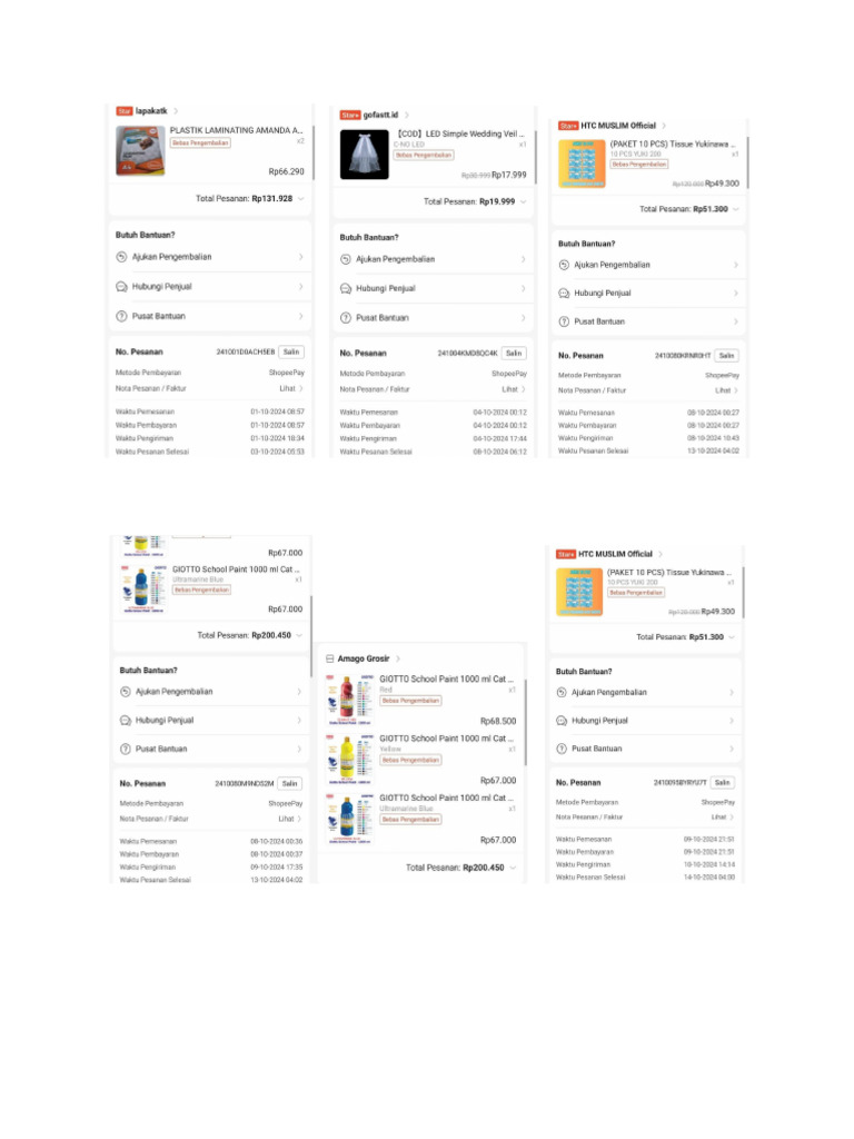 Invoice Shopee - Oktober 2024 | PDF