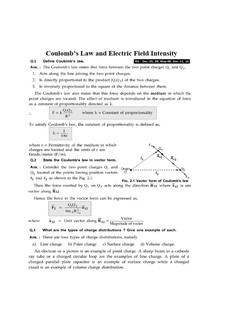 Unit 2 Both Notes Pdf Electric Field Electromagnetic Field