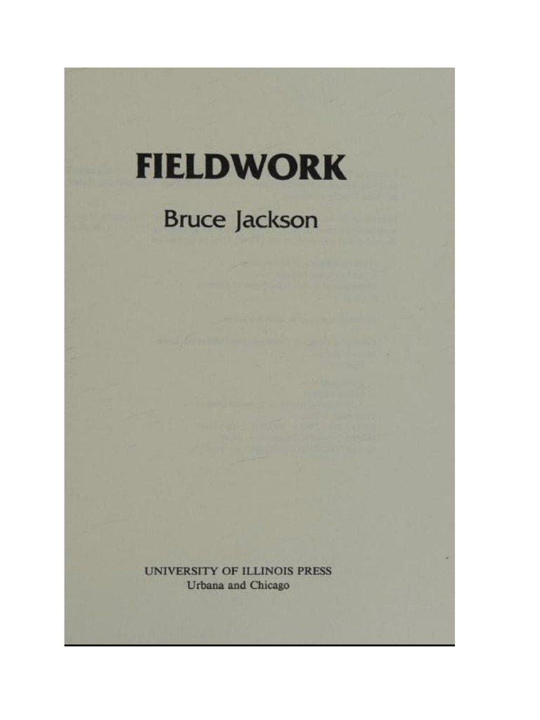 Bruce Jackson - Fieldwork Book - Ethics Capter | PDF