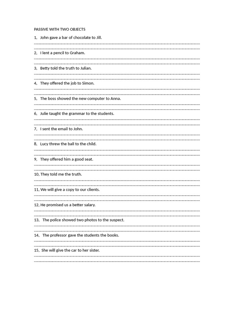 PASSIVE WITH TWO OBJECTS | PDF