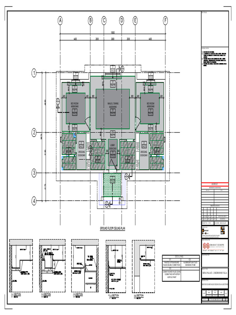 Ground Floor Ceiling Plan - Mina Palace | PDF | Building Materials | Architectural Elements