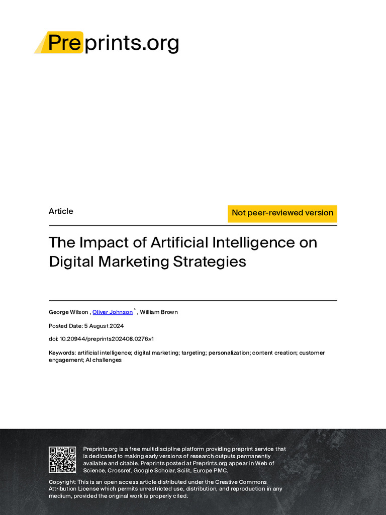 The Impact of Artificial Intelligence On Digital M | PDF | Artificial ...