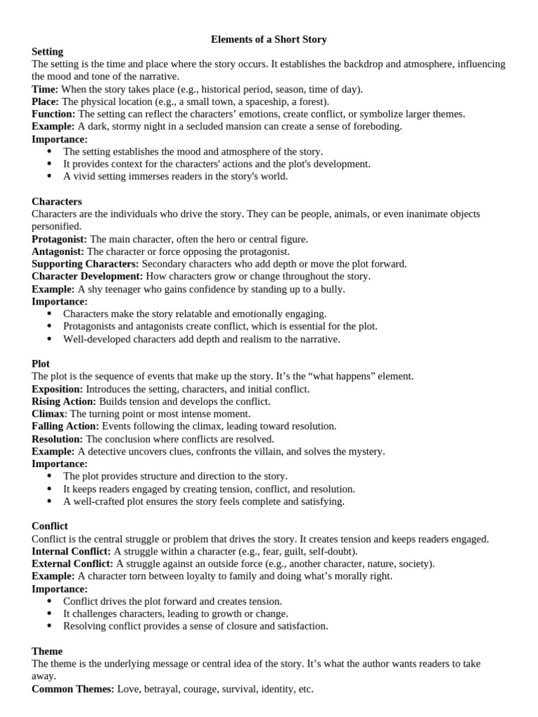 Key Elements of Short Stories and Plays | PDF | Narration | Narrative
