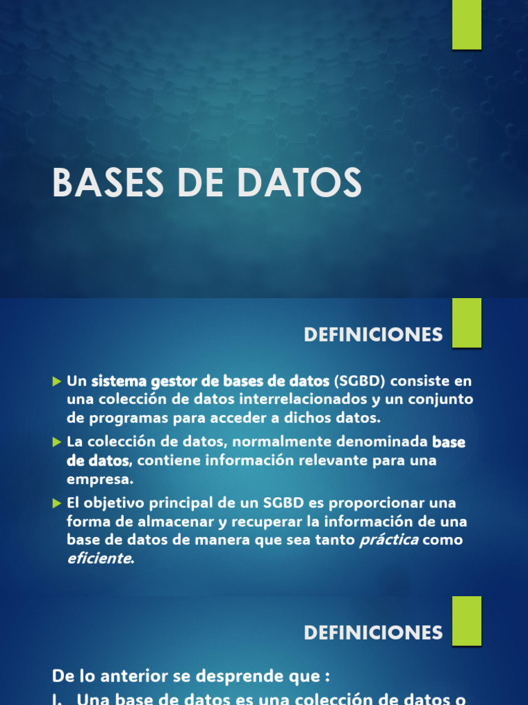 01 Introducción BD | PDF | Bases de datos | Objeto (informática)