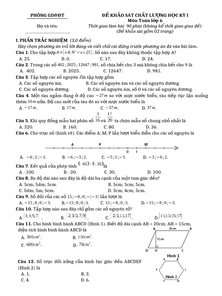 Đề CK1 2 - T6 | PDF