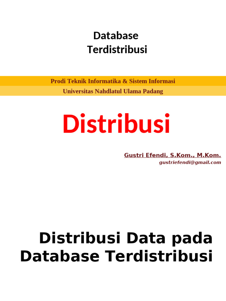 3. Pertemuan 5 Database Terdistribusi | PDF