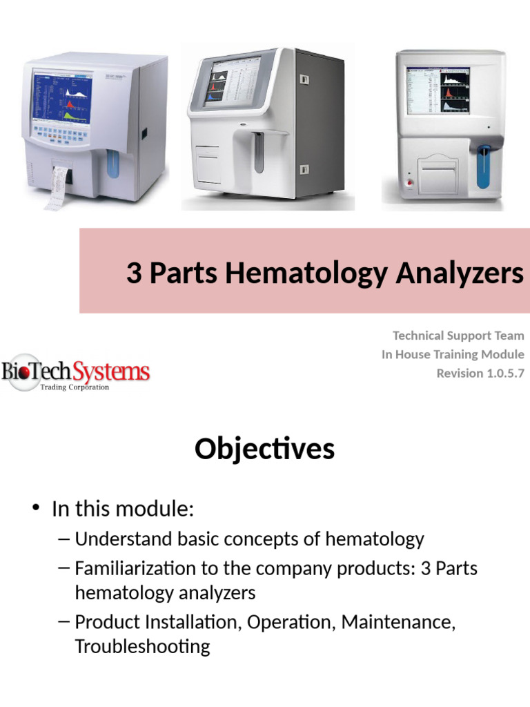 Hematology Analyzer Training | PDF | Pump | Red Blood Cell