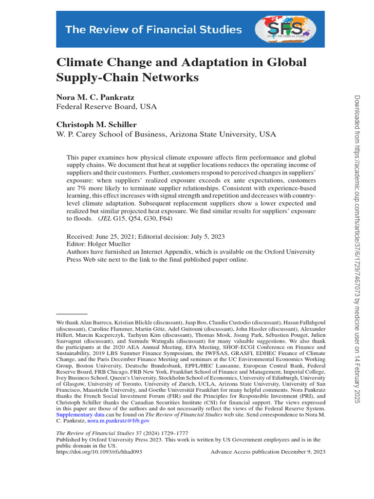 Climate Change and Adaptation in Global | PDF | Supply Chain | Climate ...