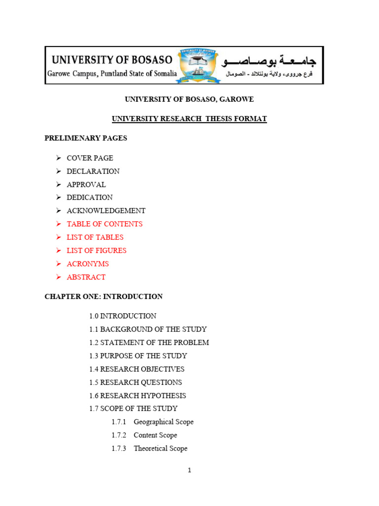A Brief Guide - Research Thesis Format | PDF
