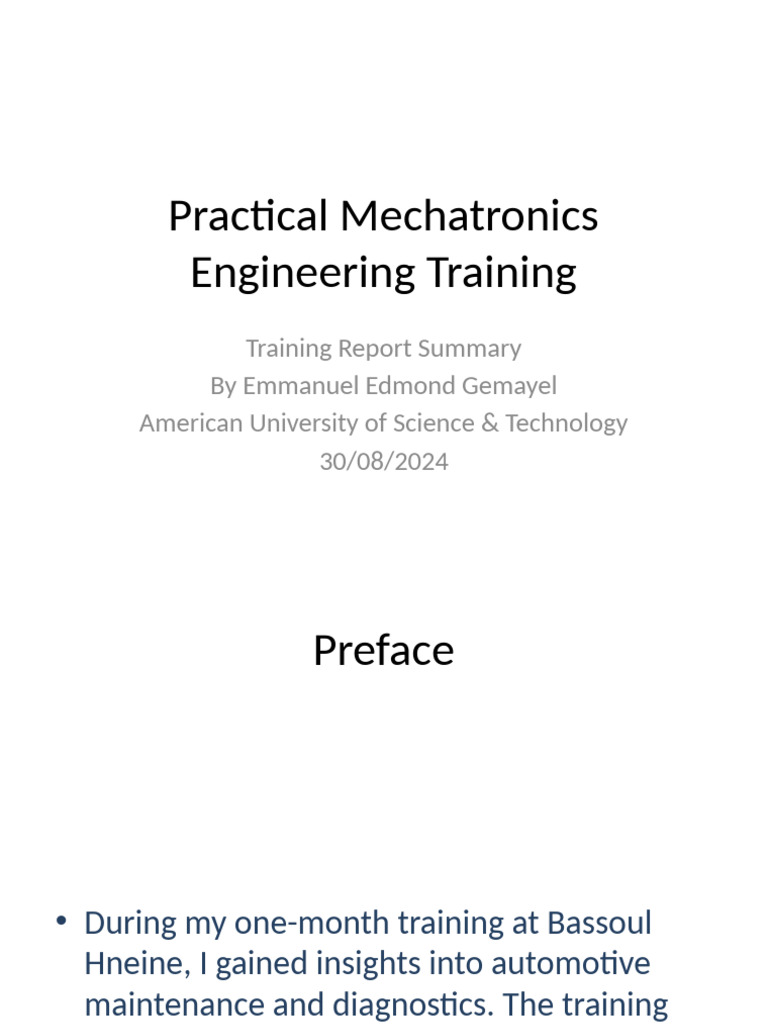 Training Report Presentation | PDF